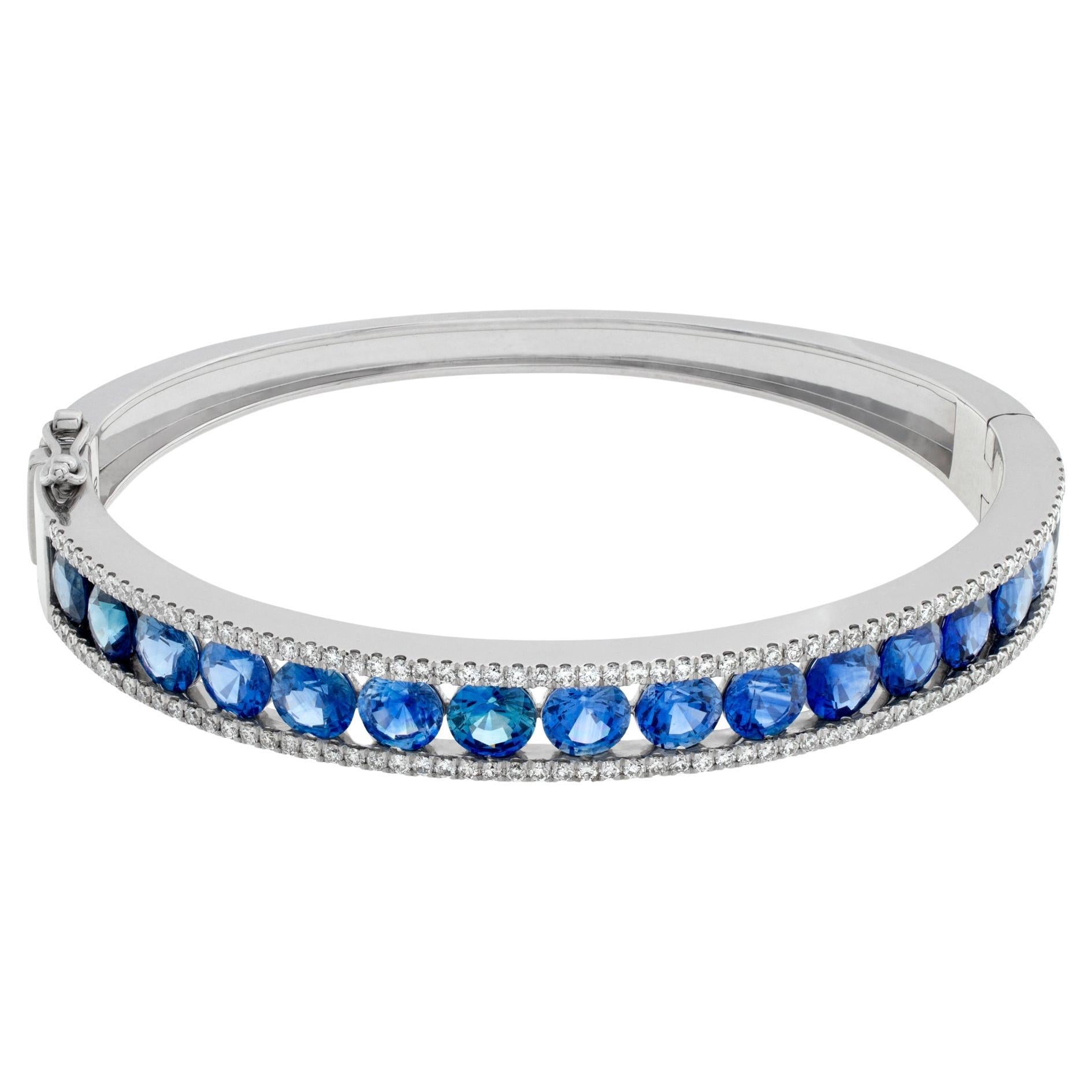 Purple Sapphire, Ruby, Blue Sapphire, Diamond Lizard Bangle in 18k ...