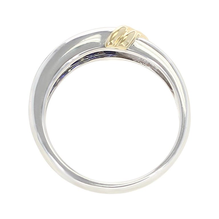 Sapphire and Diamond Channel Invisible Set Band Ring, Two Yellow Gold ...