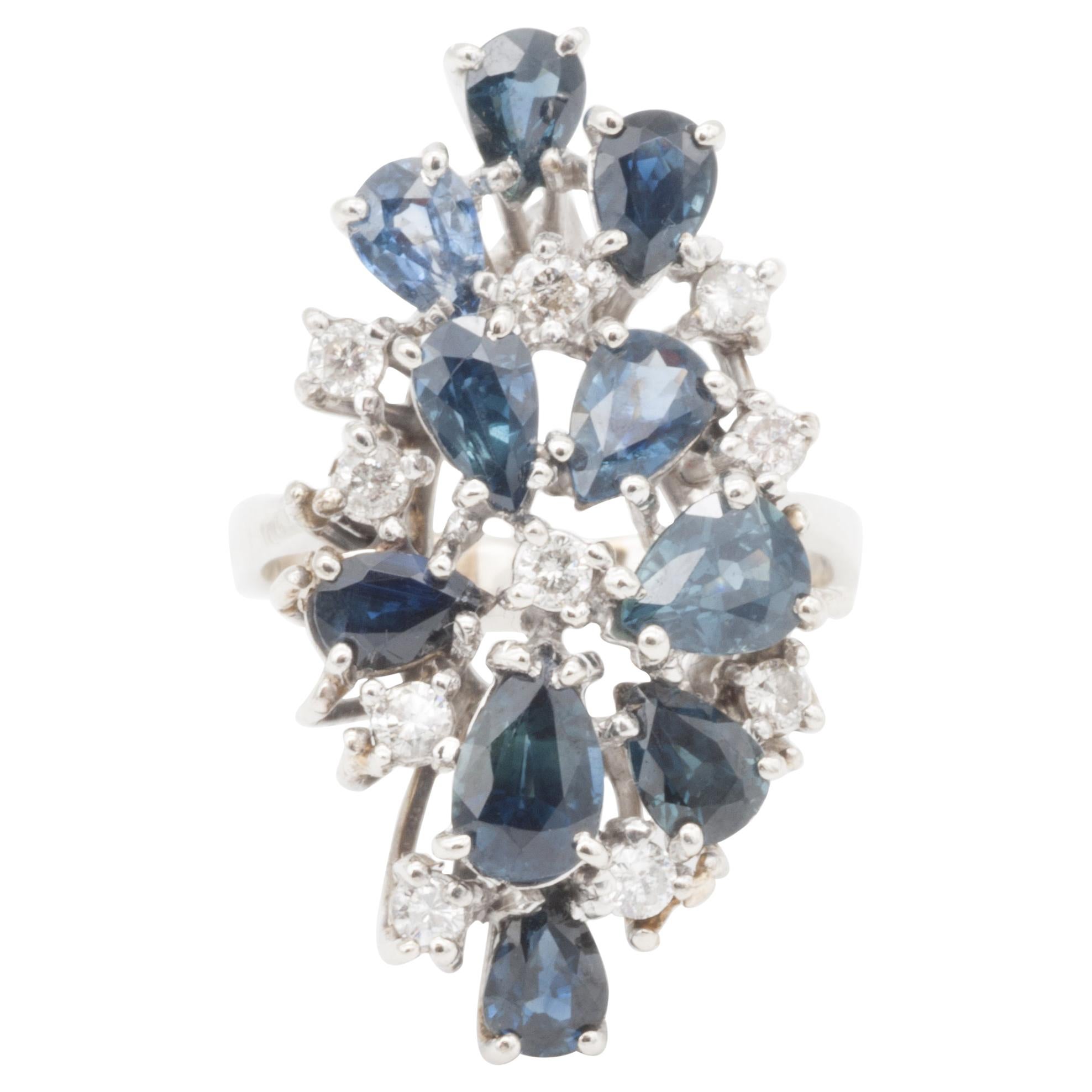 Yellow Sapphire Diamond Cluster Ring For Sale at 1stDibs