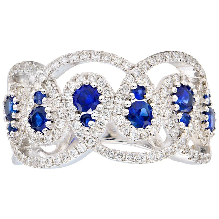 Sapphire and Diamond Drop Ring For Sale at 1stDibs