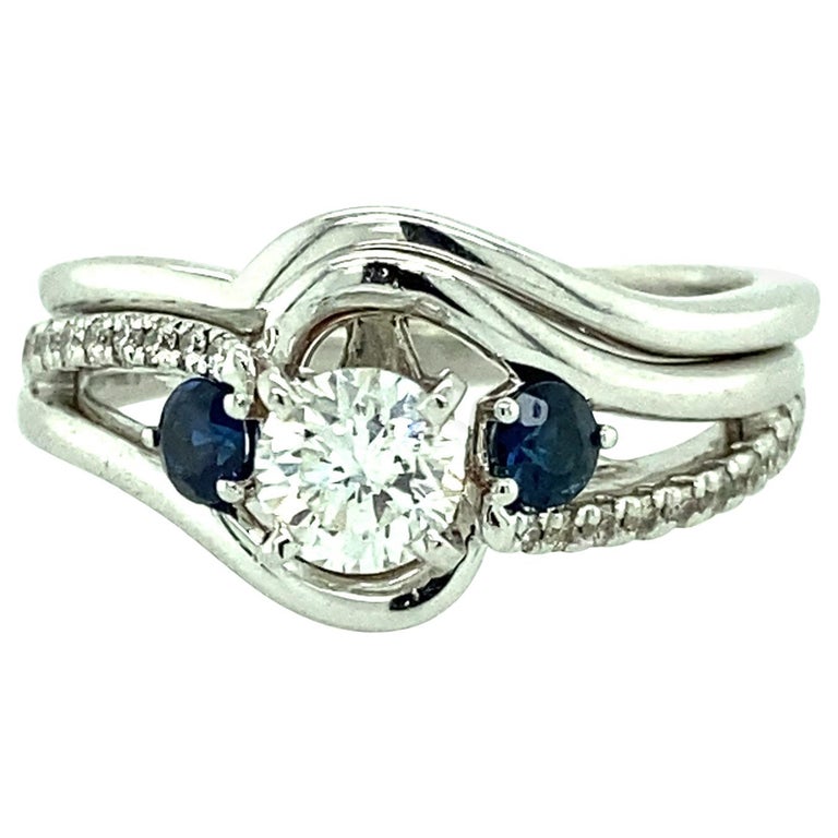Sapphire and Diamond Wedding Set at 1stDibs