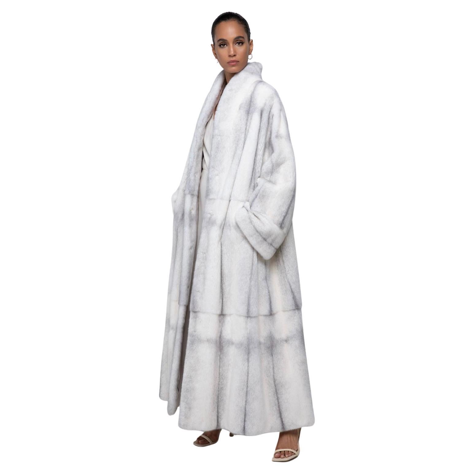 Sapphire Cross Mink fur Coat For Sale at 1stDibs