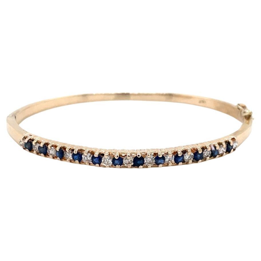 Diamond Gold Bangle Bracelet Hinged with Safety Clasp at 1stDibs | gold ...