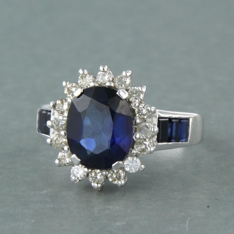 Sapphire Diamond Cocktail Ring For Sale at 1stDibs