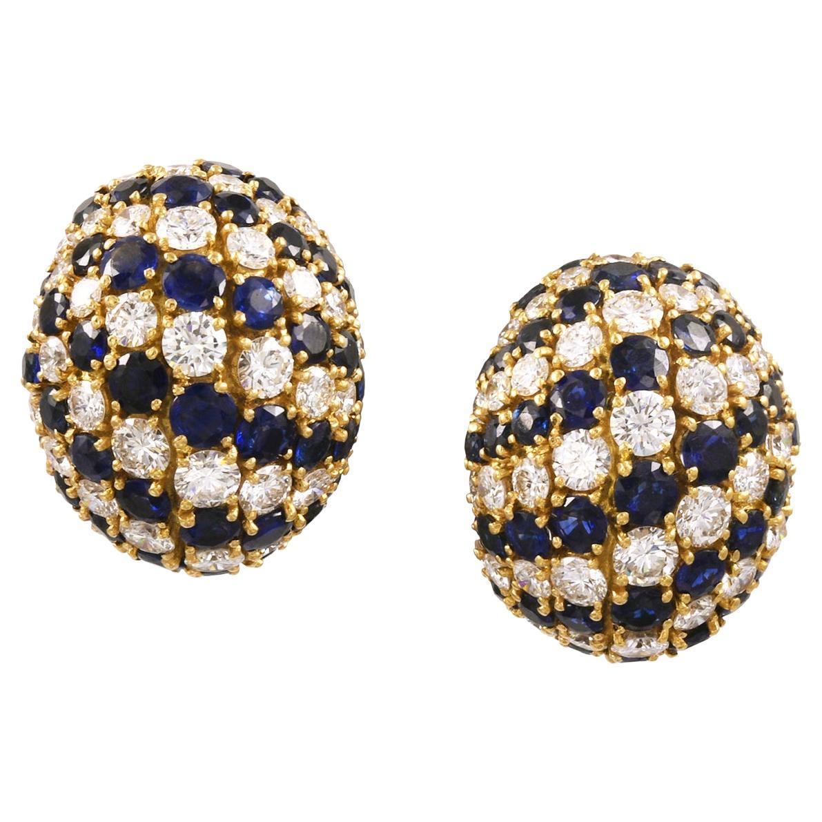 Contemporary Sapphire Diamond Detachable Drop Earrings For Sale at ...