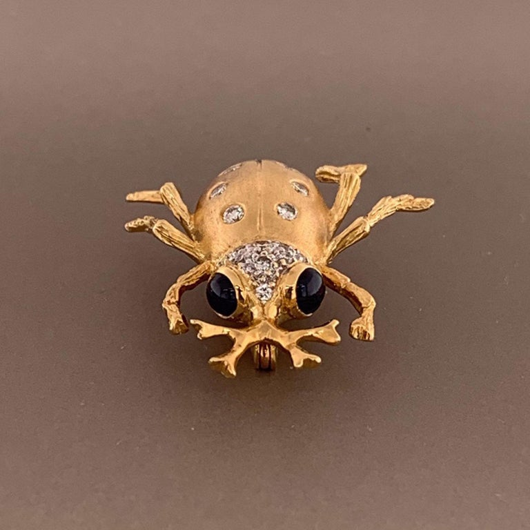 Sapphire Diamond Gold Insect Pin Brooch For Sale (Free Shipping) at 1stDibs