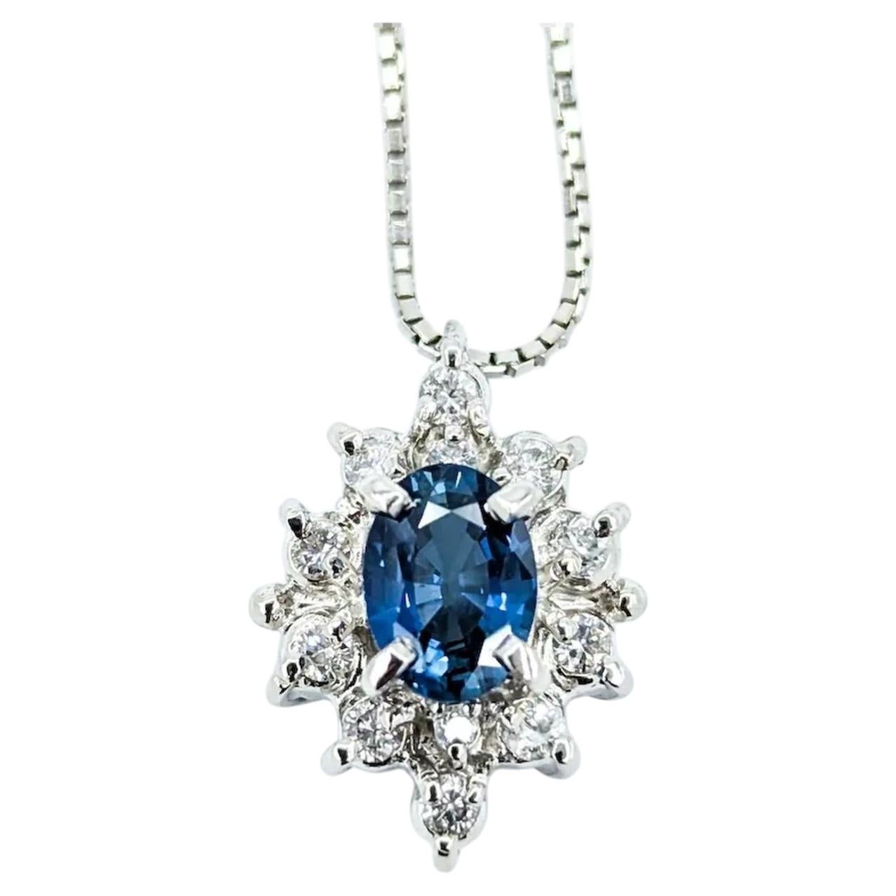 Sapphire and Diamond Necklace For Sale at 1stDibs