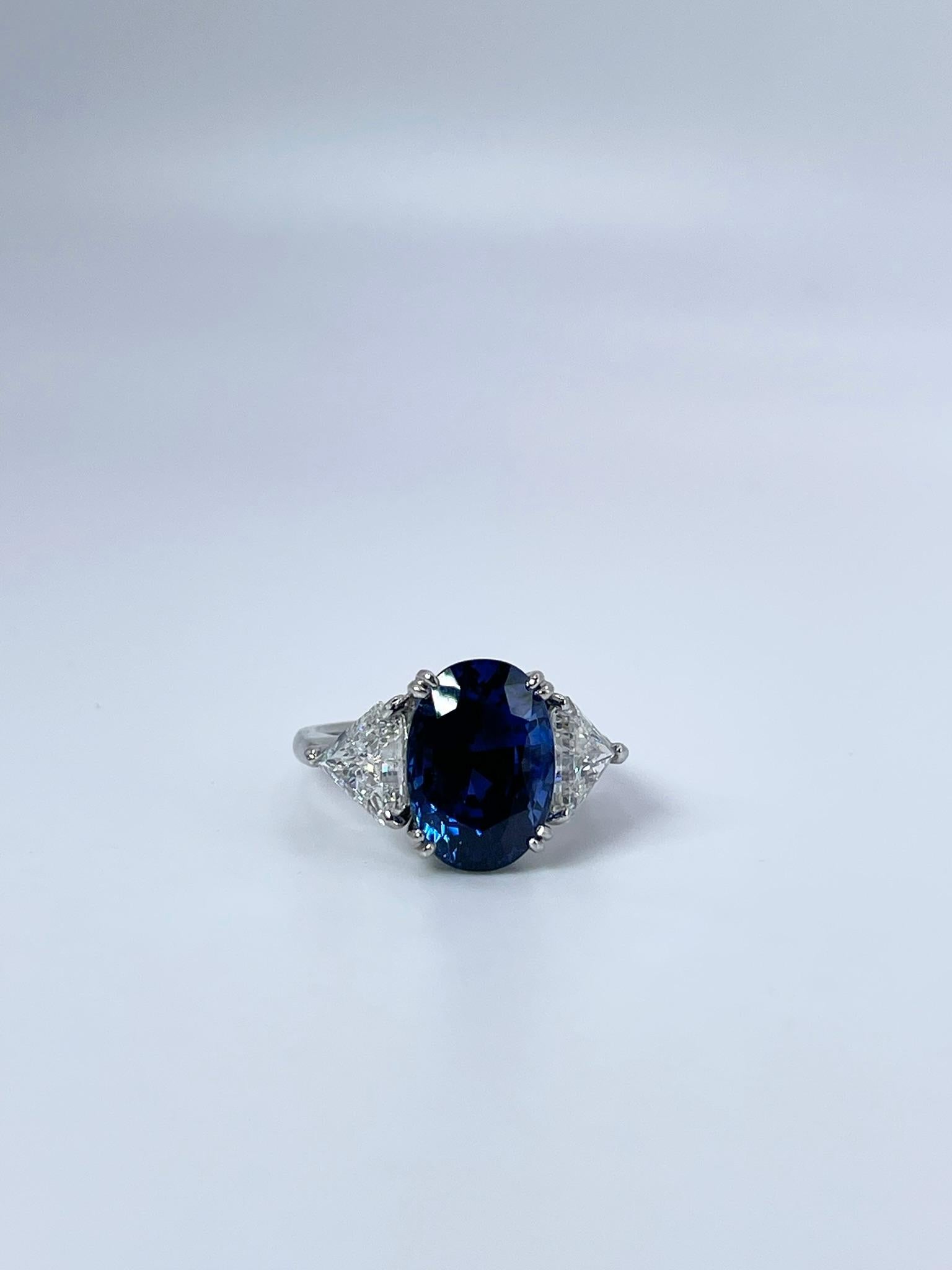 Sapphire and Diamond Ring Rare Sapphire Ring AGS Certified No Heat ...