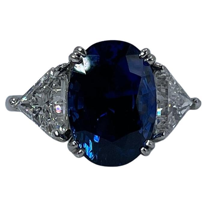 Sapphire and Diamond Ring Rare Sapphire Ring AGS Certified No Heat ...