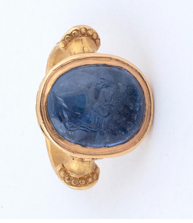 Sapphire Intaglio Ring Late 18th Century Roman Emperor Caligola at ...