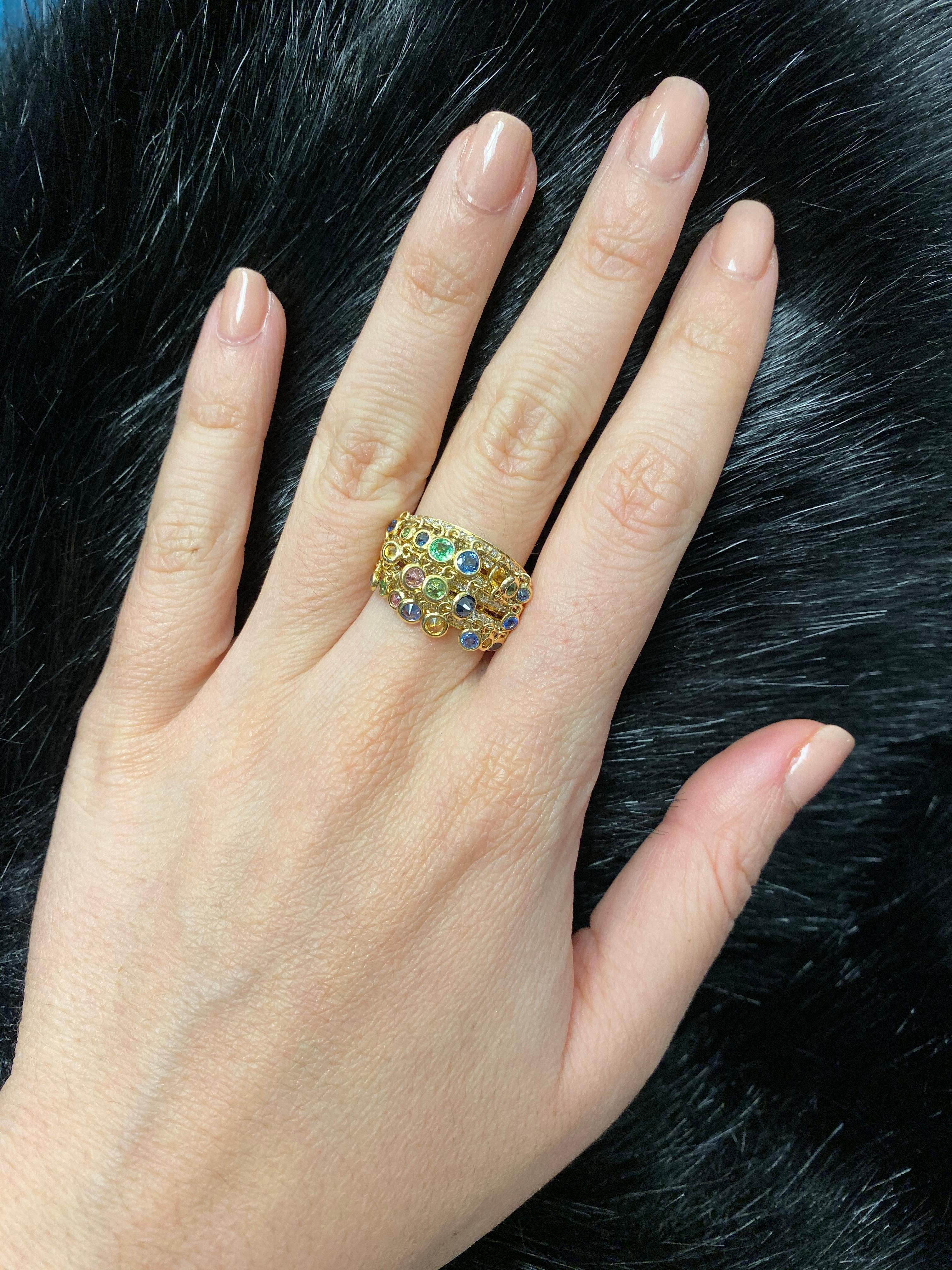 Hammerman Brothers Sapphire Shaker Ring For Sale at 1stDibs