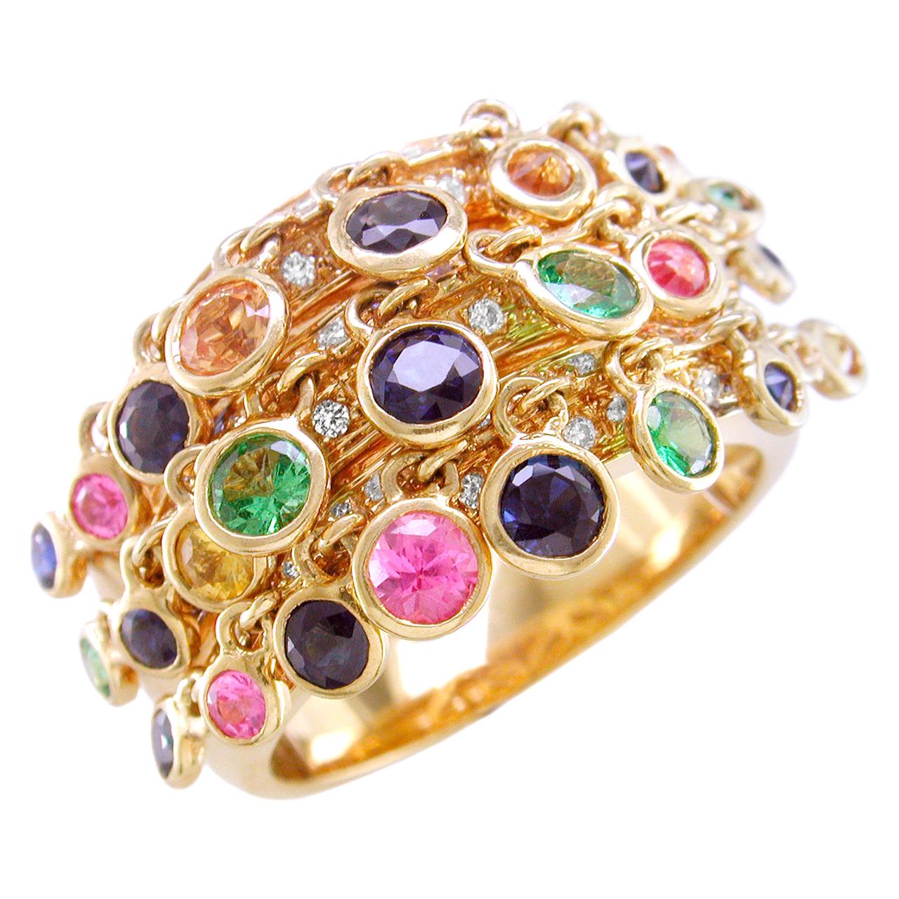 Hammerman Brothers Sapphire Shaker Ring For Sale at 1stDibs