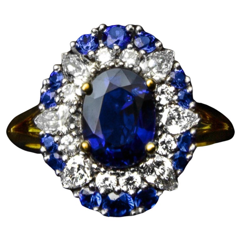 Customizable Sapphire Wedding Ring, Natural Sapphire Gold Statement ...