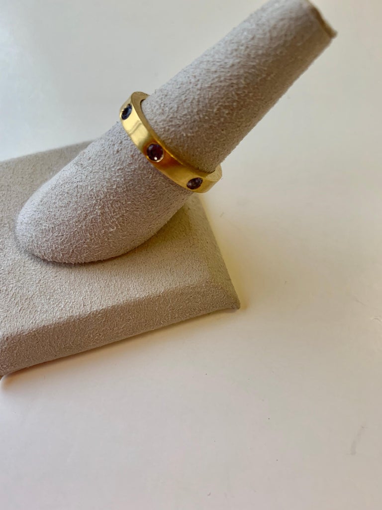 Sapphires and Tanzanite yellow gold 22 Karat Gold Rings at 1stDibs