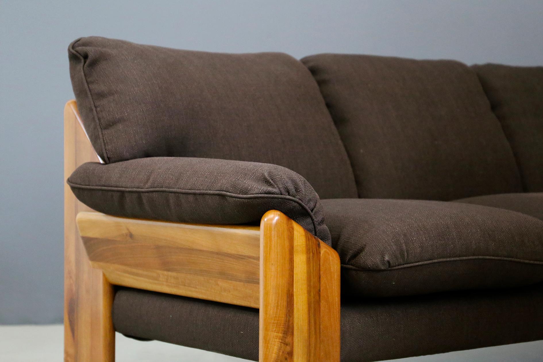 Sapporo Sofa Brown Three-Seat Midcentury in Noble Wood, at 1stDibs ...