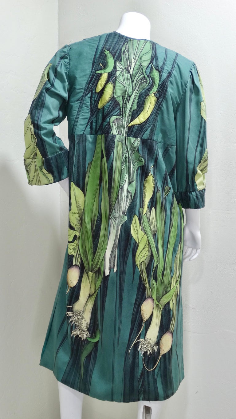 Sara Drower Vegetable Motif Embroidered Duster For Sale at 1stDibs