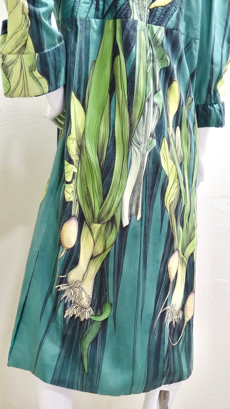 Sara Drower Vegetable Motif Embroidered Duster For Sale at 1stDibs