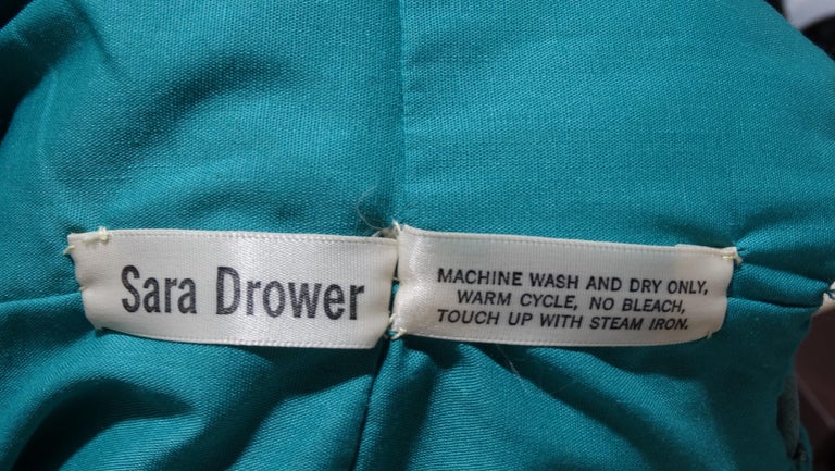 Sara Drower Vegetable Motif Embroidered Duster For Sale at 1stDibs