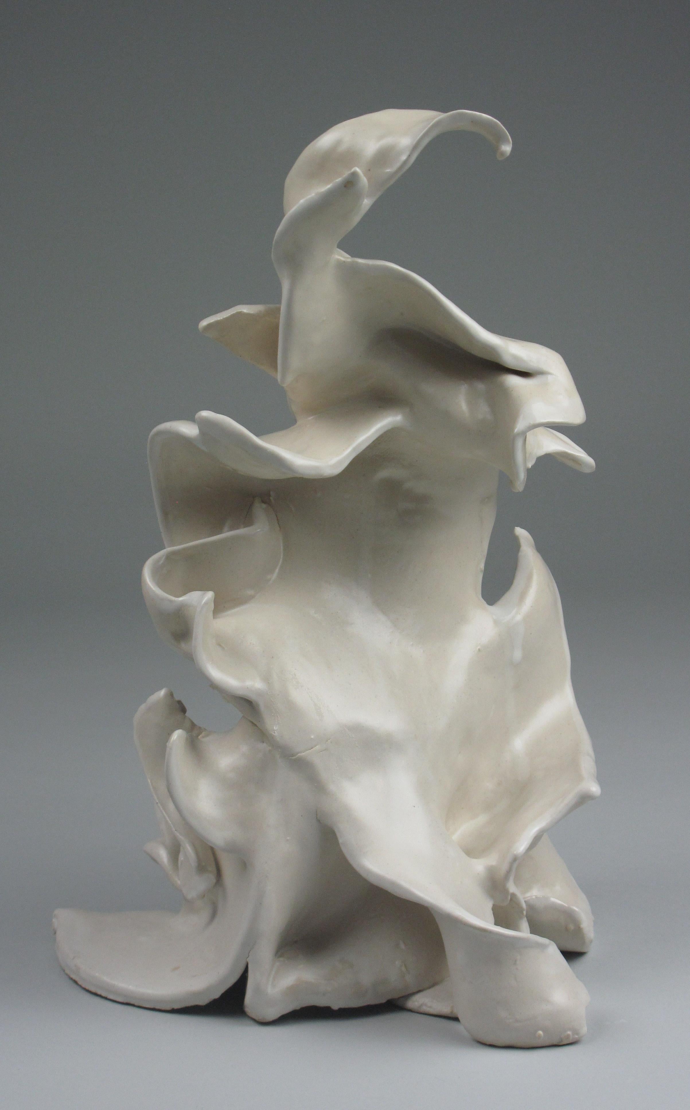 Sara Fine-Wilson - "Range", gestural, ceramic, white, cream, stoneware ...