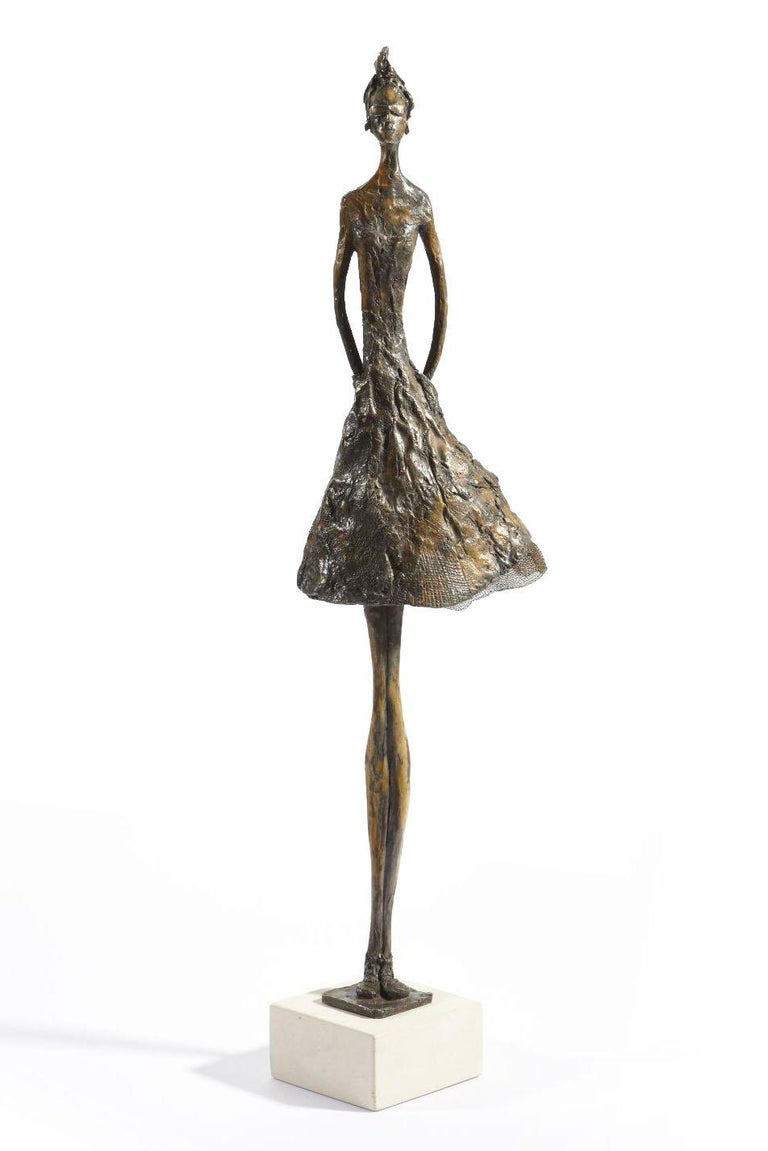 Sara Ingleby-Mackenzie - Jersey Lily - slim figurative bronze statue For Sale at 1stDibs