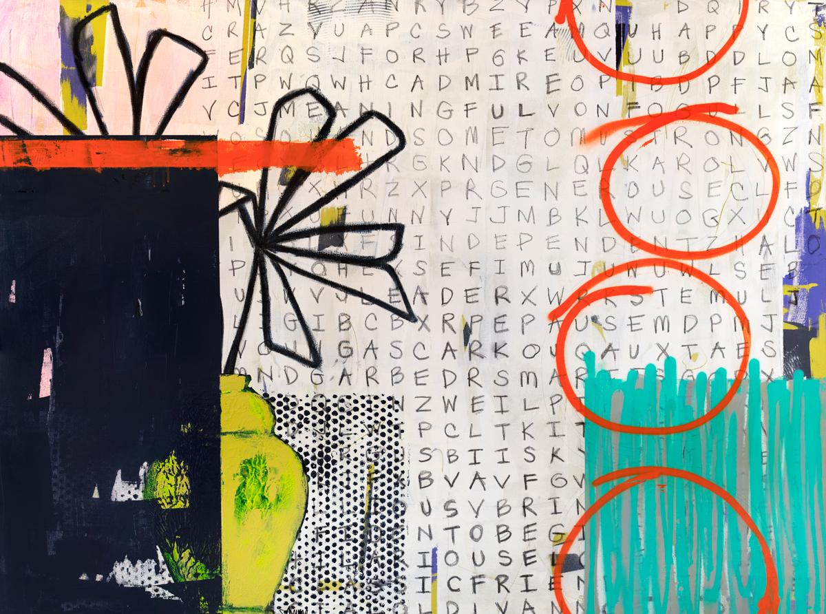 Sarah Finucane - "Wandering Peaches," Abstract Painting at 1stDibs
