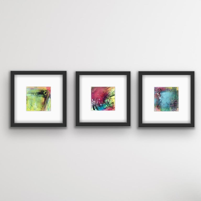 Sarah Foat - Graffiti No 62, 61 and 54, Triptych of Artwork, Colourful ...