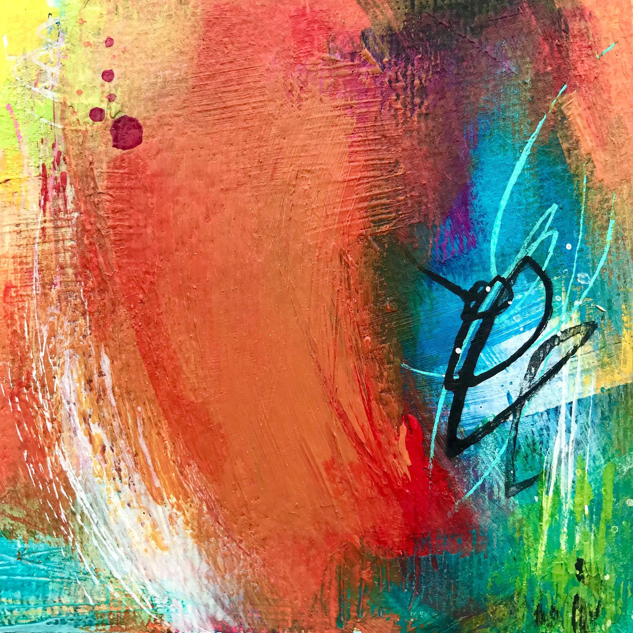 Sarah Foat - Graffiti Triptych – No 34, 41and 42, abstract colourful ...