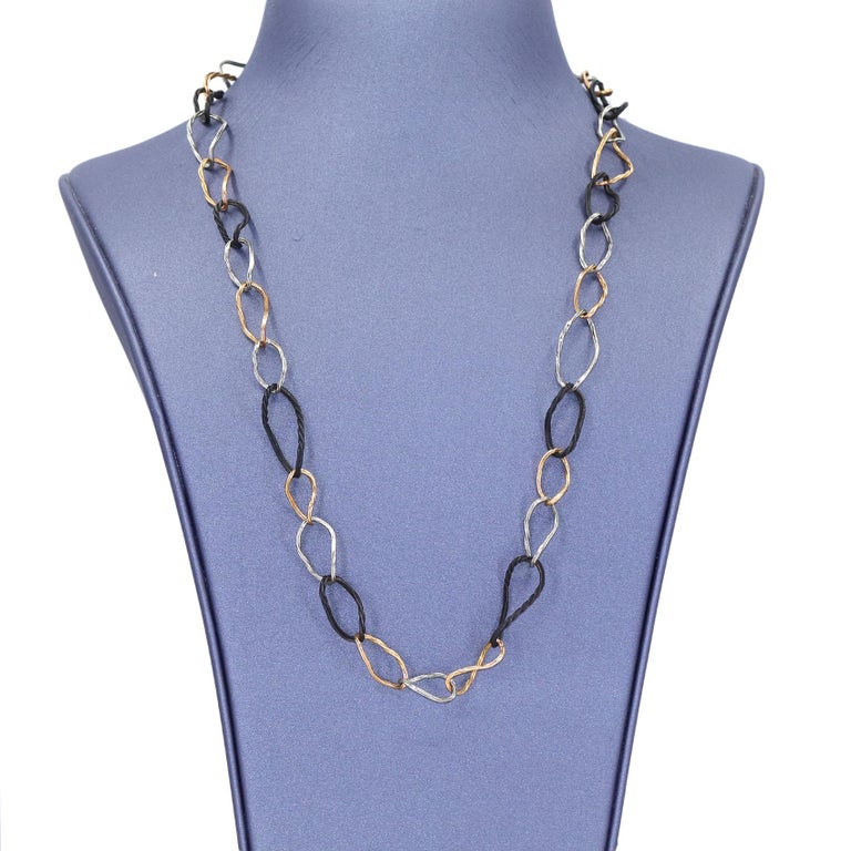 Sarah Graham White Gold Rose Gold Cobalt Chrome Clover Necklace For ...