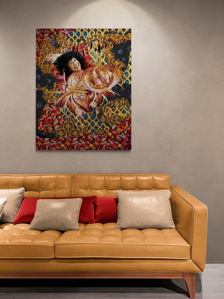 Sarah Jacobs - Bask, Original Contemporary Surrealist Figurative Mixed ...