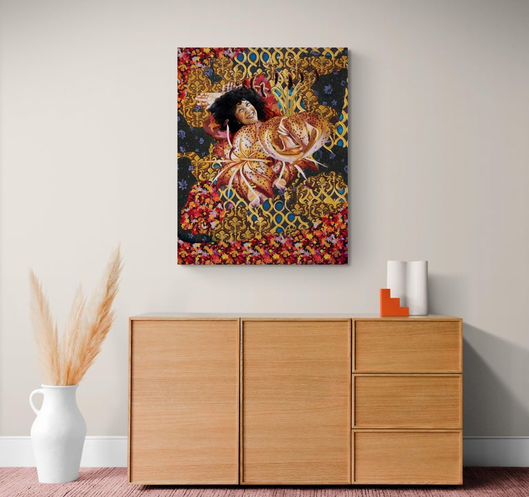 Sarah Jacobs - Bask, Original Contemporary Surrealist Figurative Mixed ...