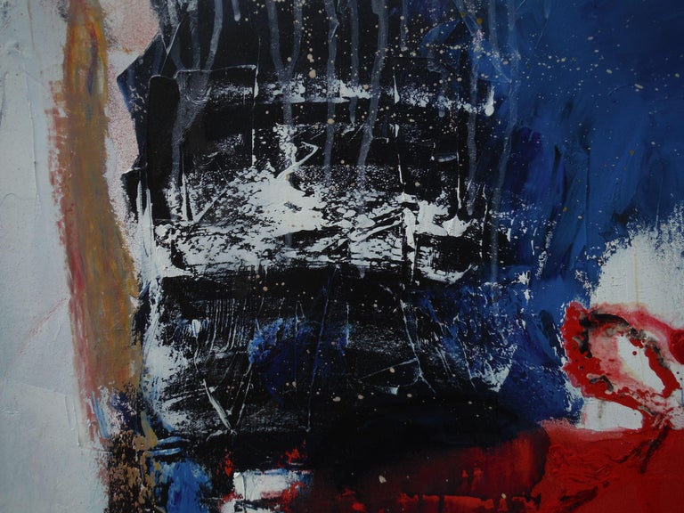 Sarah Lapp - Numbers Station, Mixed Media on Canvas For Sale at 1stDibs