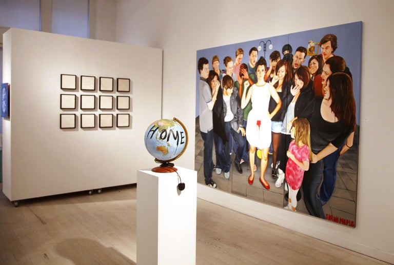 Sarah Maple - Go Home, Sculpture, Globe, World Map, Political Art ...