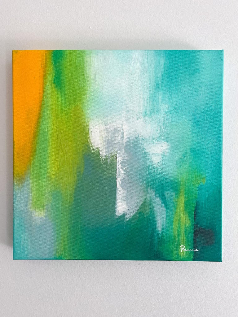 Sarah Parsons - Green Refresh, Abstract Oil Painting For Sale at 1stDibs