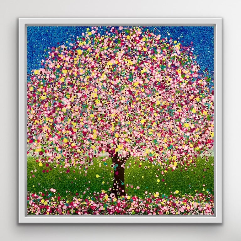 Sarah Pye - A Pop of Spring, Original Pop Art Style Landscape Tree ...