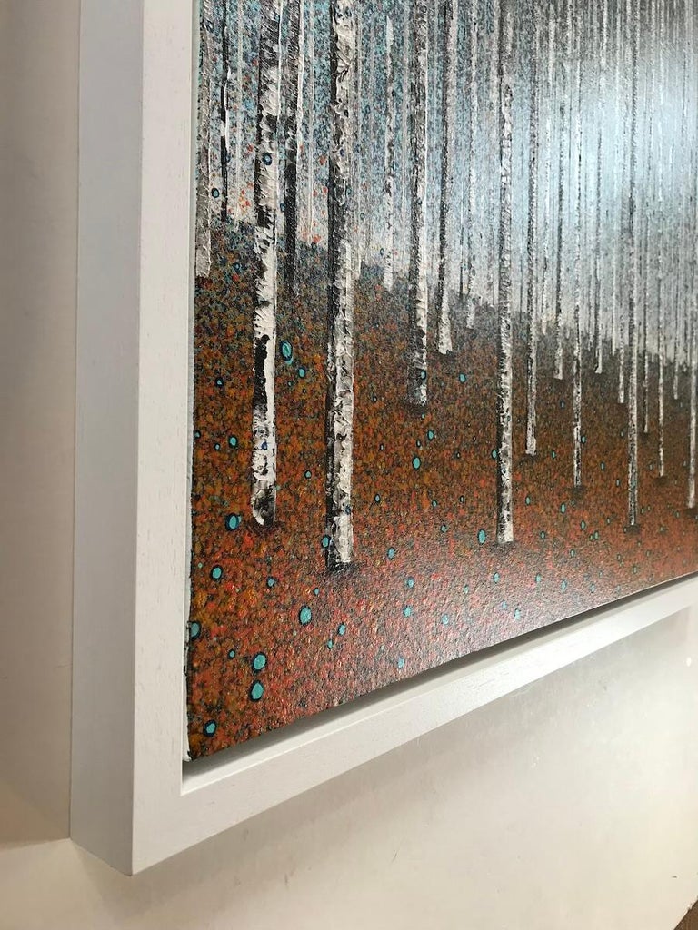 Sarah Pye - Teal Light, Contemporary Tree Painting, Woodland Artwork ...