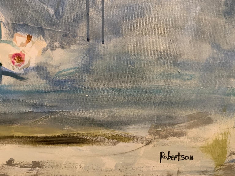 Sarah Robertson - Blue Garden, by Sarah Robertson Impressionist Canvas ...