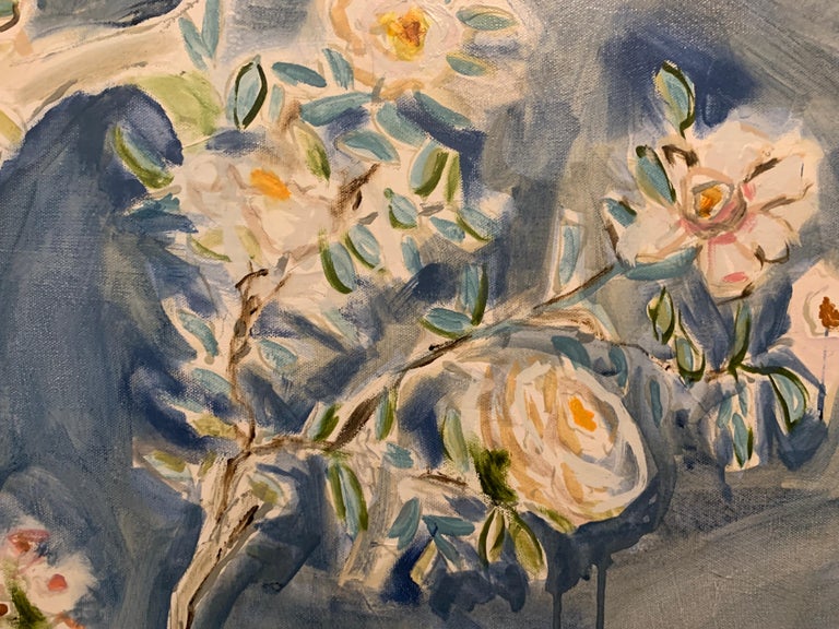 Sarah Robertson - Blue Garden, by Sarah Robertson Impressionist Canvas ...