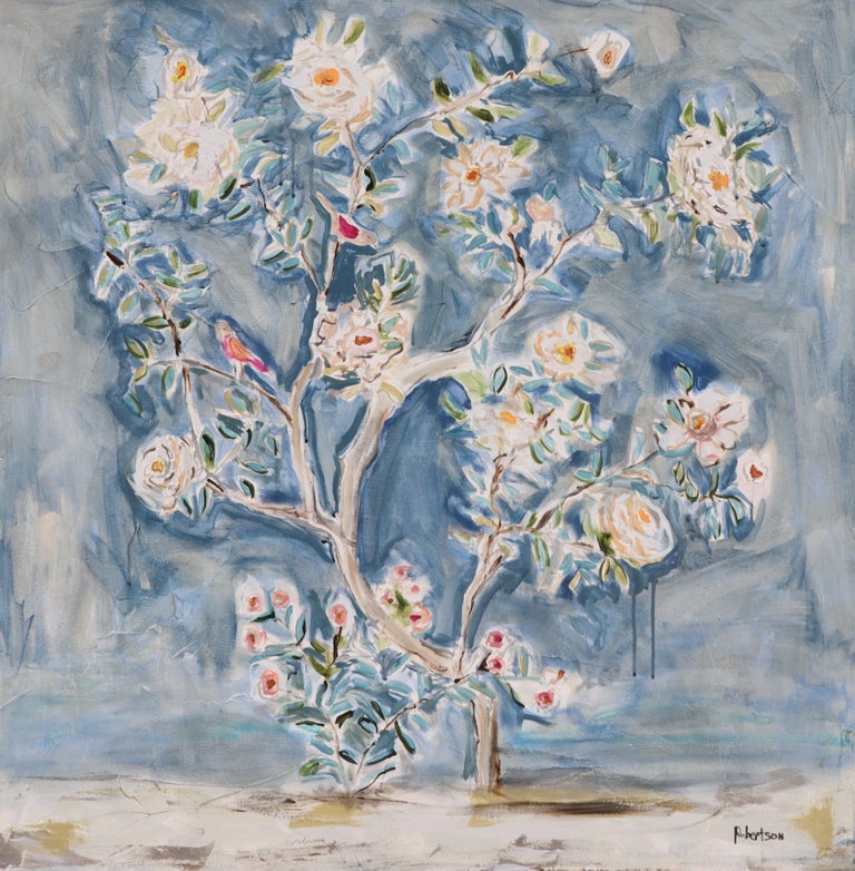 Sarah Robertson - Blue Garden, by Sarah Robertson Impressionist Canvas ...