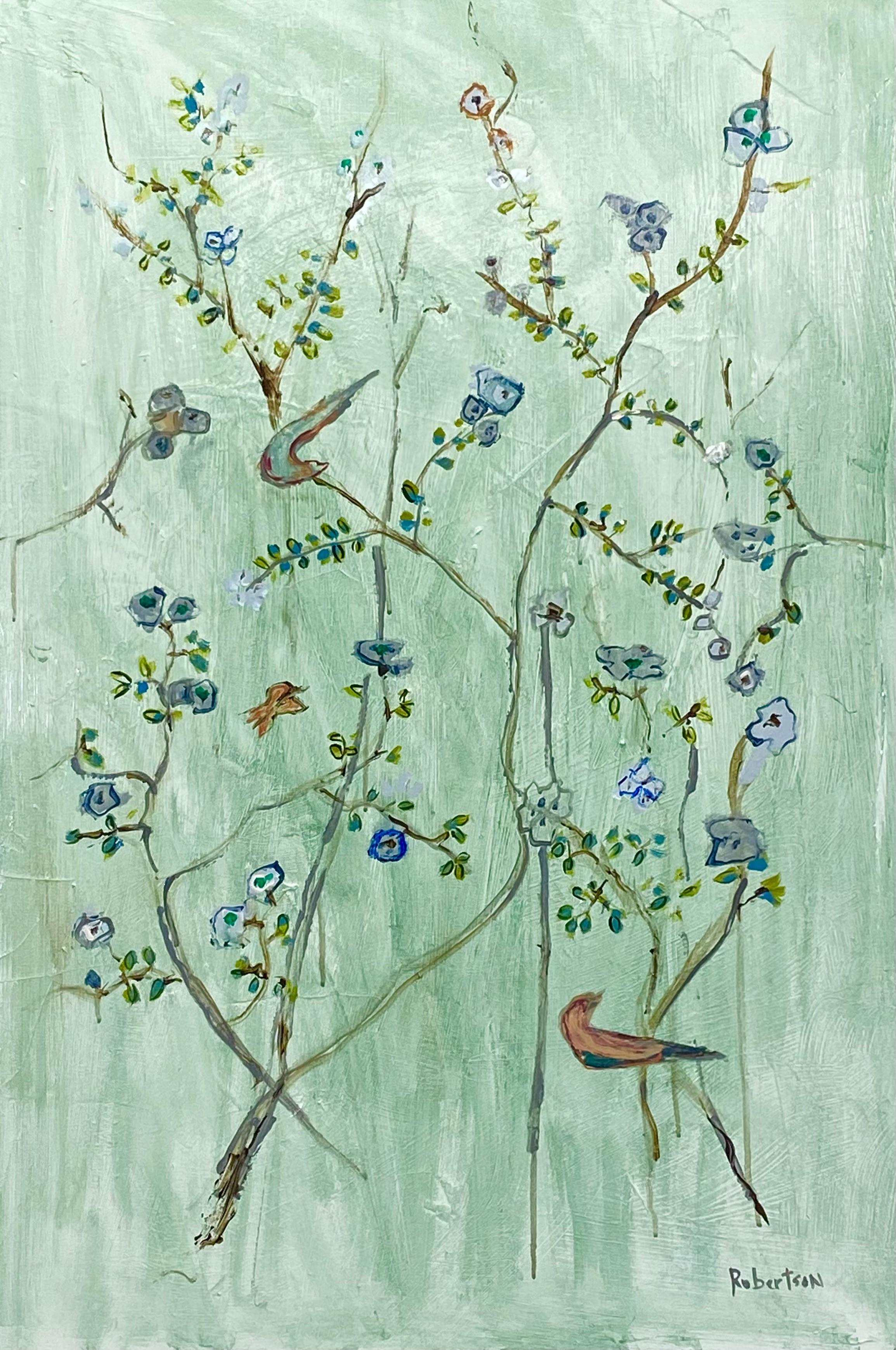 Sarah Robertson - Le Jardin in Green II by Sarah Robertson, Vertical ...