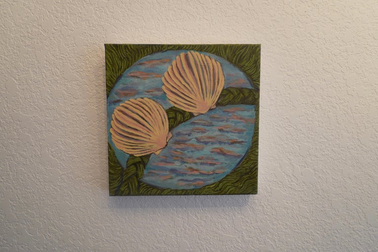 Sarah Rozell White - Sea Yarn, Sea shell, Surrealist, Small Oil ...