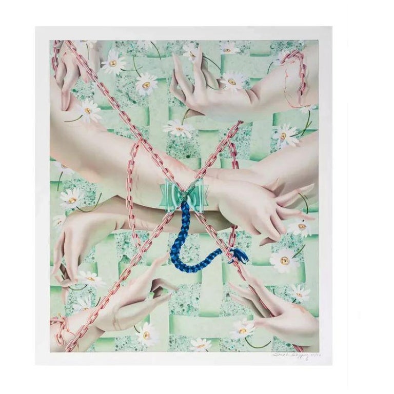 Sarah Slappey - Daisy Chain - hand embellished For Sale at 1stDibs