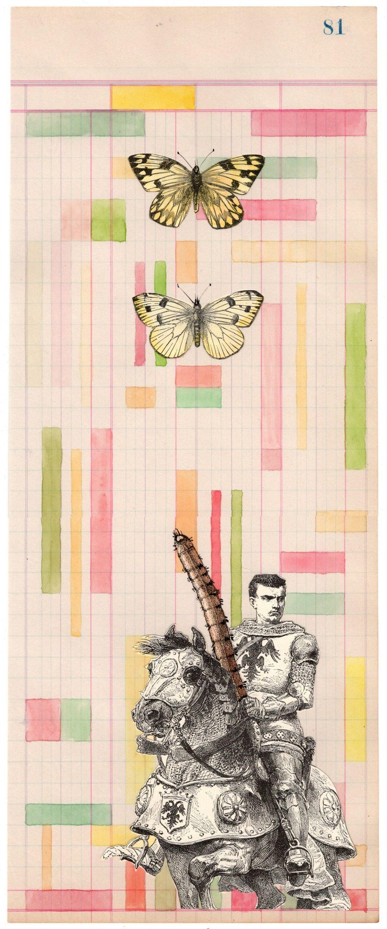 Sarah Stengle - "Eruca Errant", Unique Collage and Watercolor on Found ...