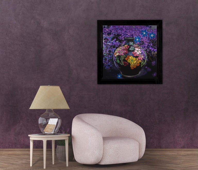 Sarah Warren - Flowery Pot contemporary floral inspired painting by ...