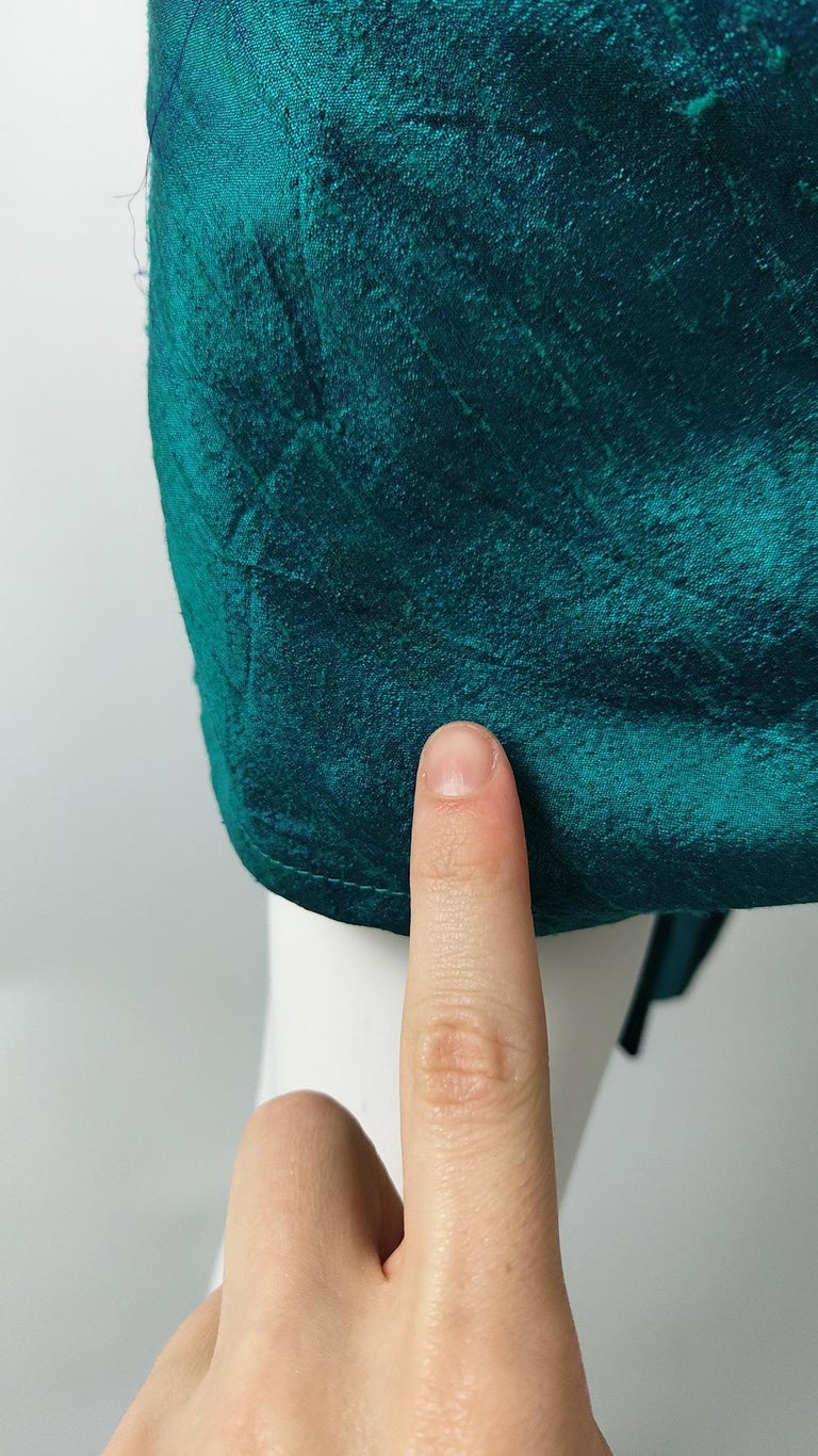 Sarah Whitworth Vintage 80s Sexy Green Silk Evening Party Corset Dress ...