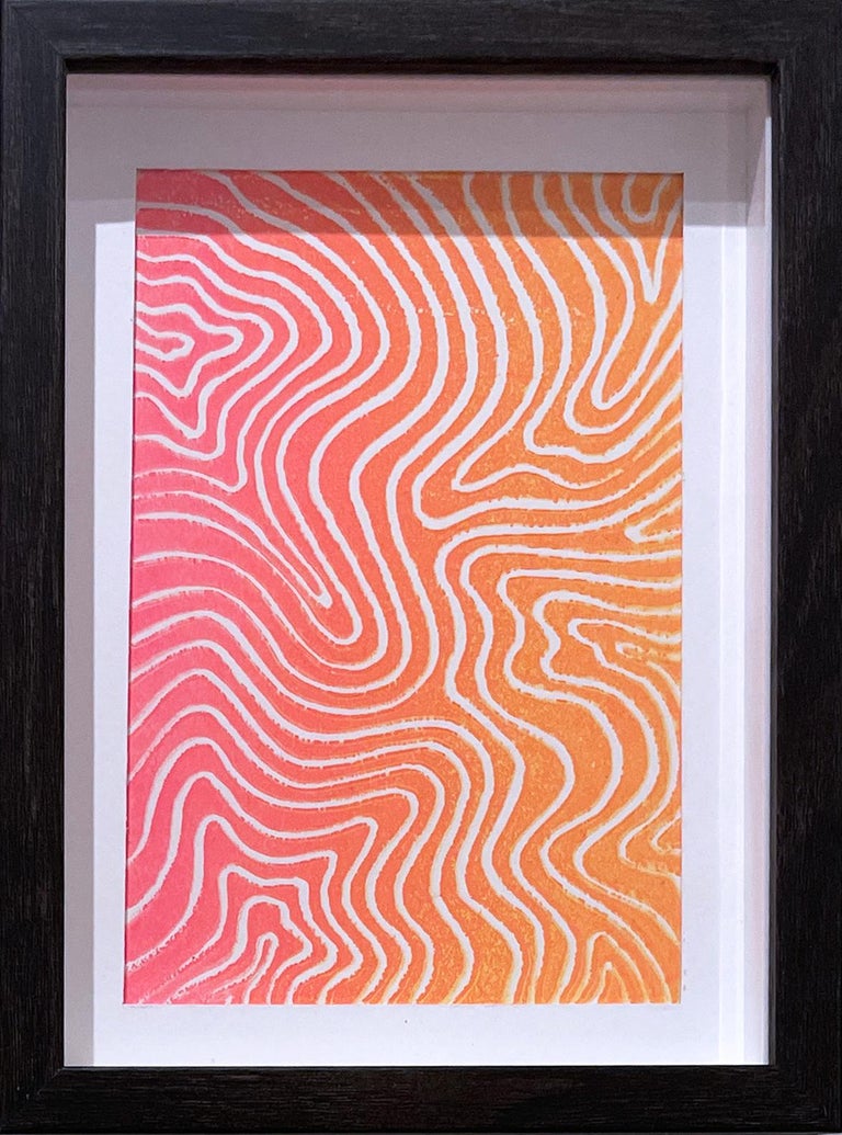 SarahGrace - Ripple, Ink on Paper Abstract Pattern Block print, Hot ...