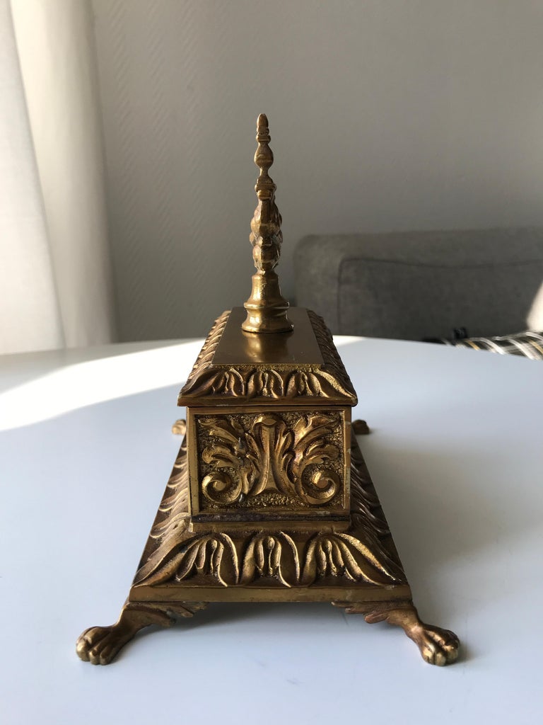 Sarcophagus Baroque Style Jewelry Box in Brass at 1stDibs