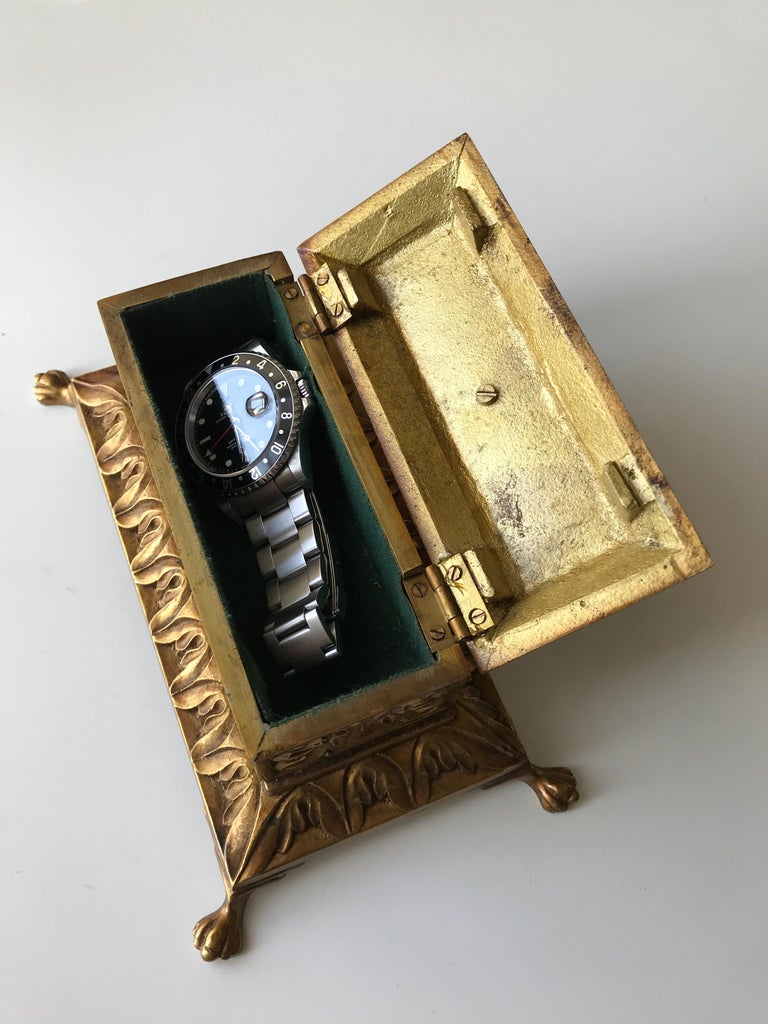 Sarcophagus Baroque Style Jewelry Box in Brass at 1stDibs