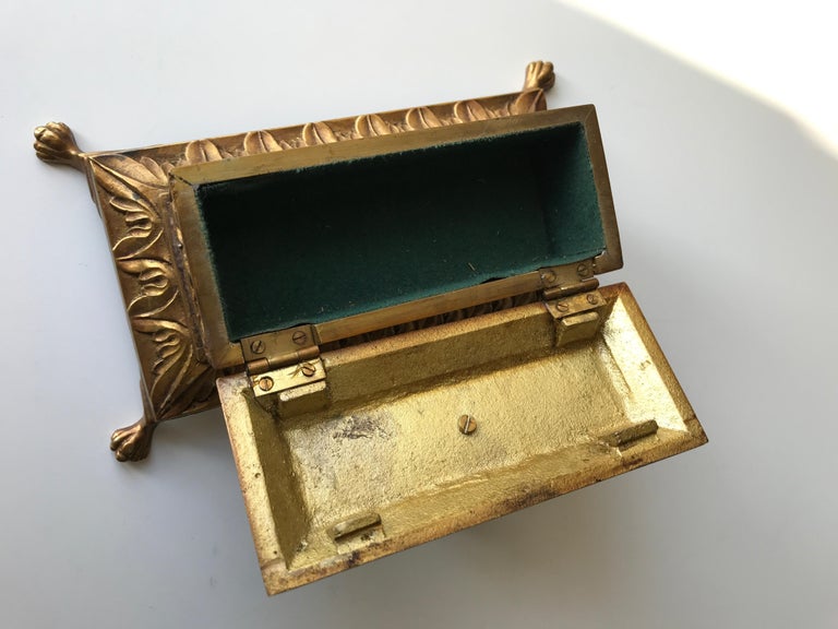 Sarcophagus Baroque Style Jewelry Box in Brass at 1stDibs