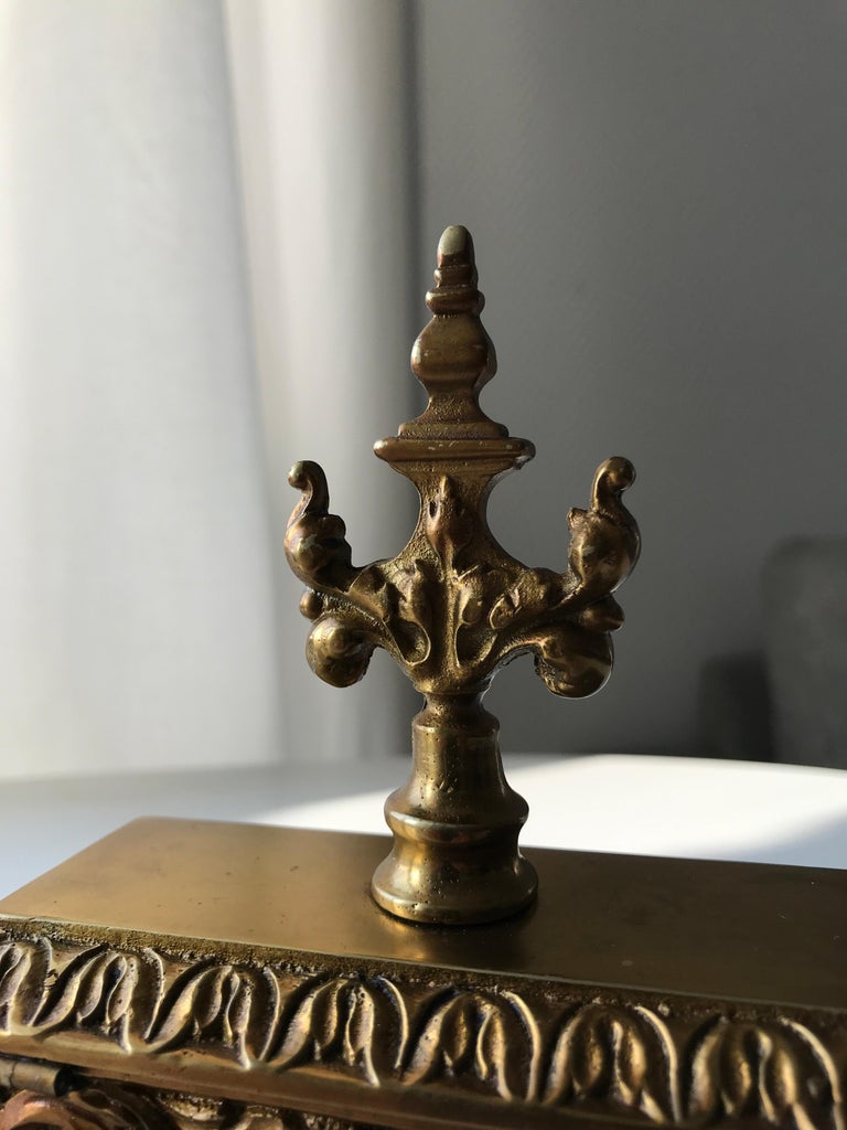 Sarcophagus Baroque Style Jewelry Box in Brass at 1stDibs