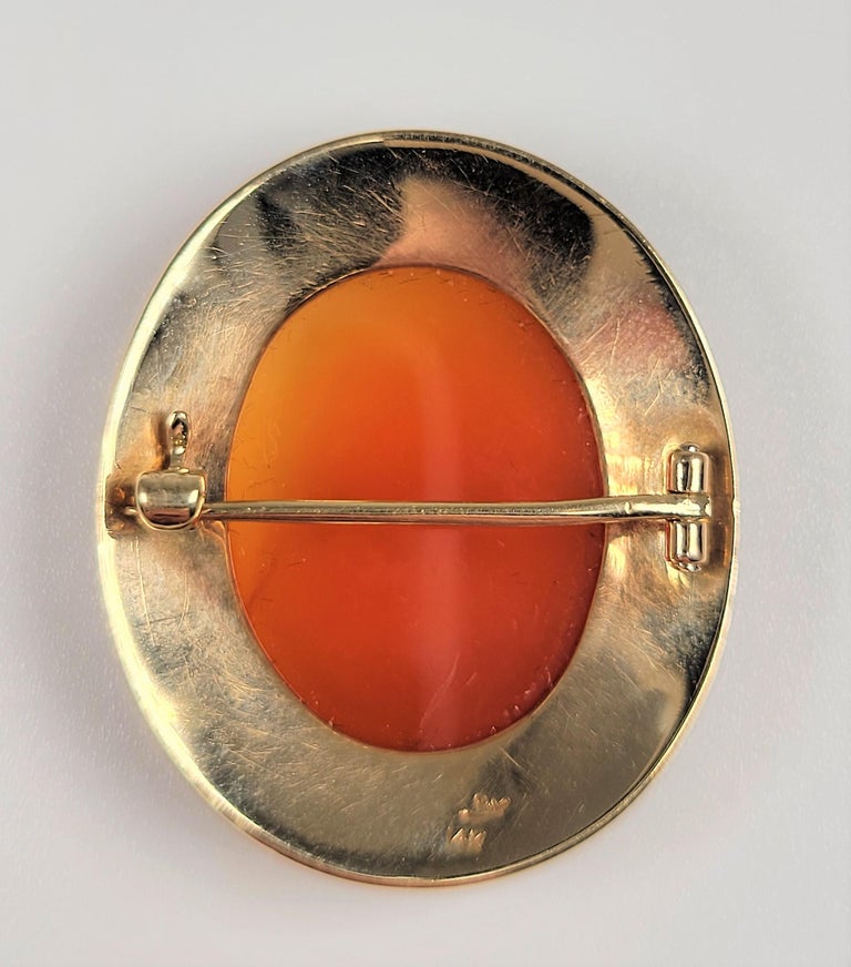 Sardonyx Pearl Enamel Cameo Brooch For Sale at 1stDibs